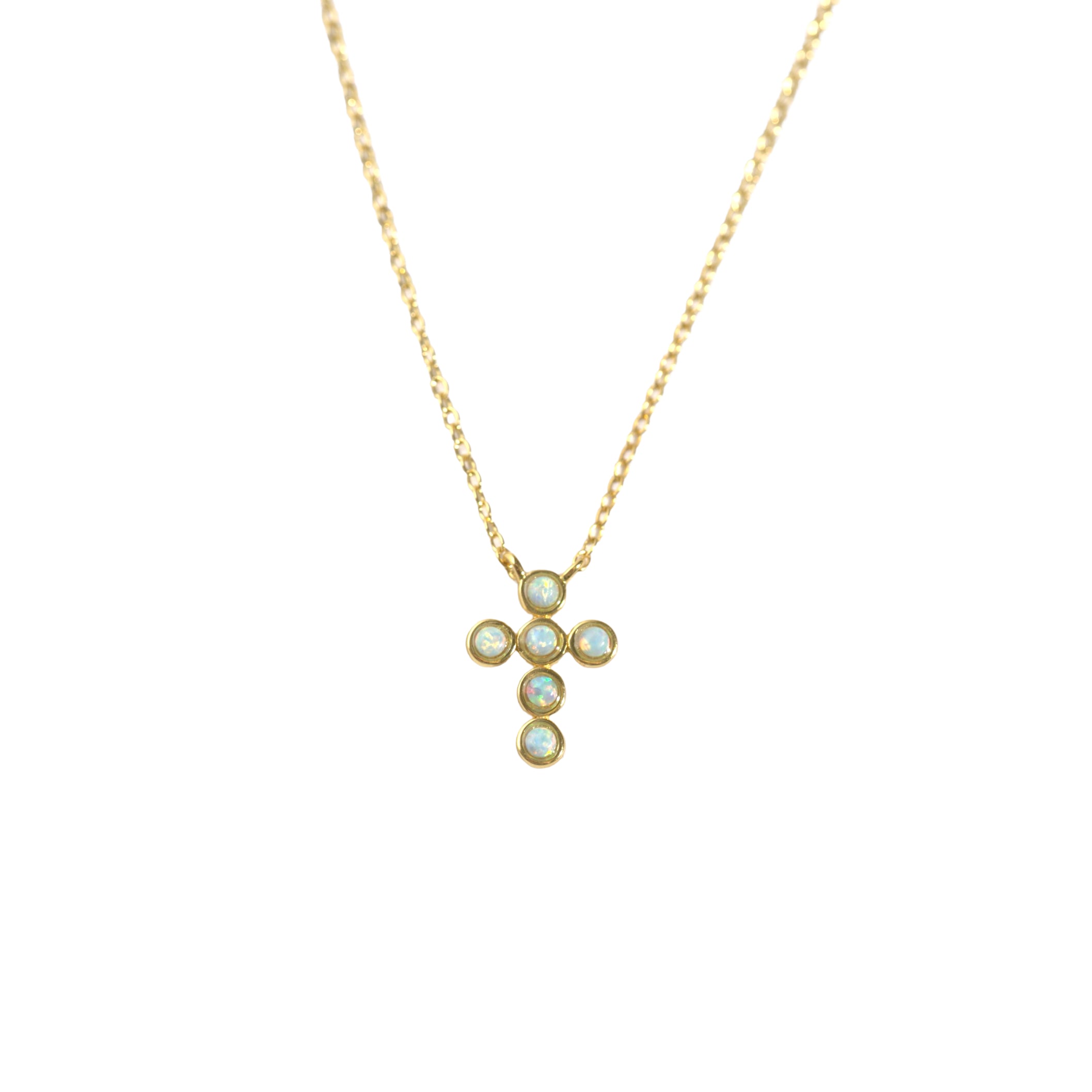 Baby Opal Cross Necklace – Allison Avery